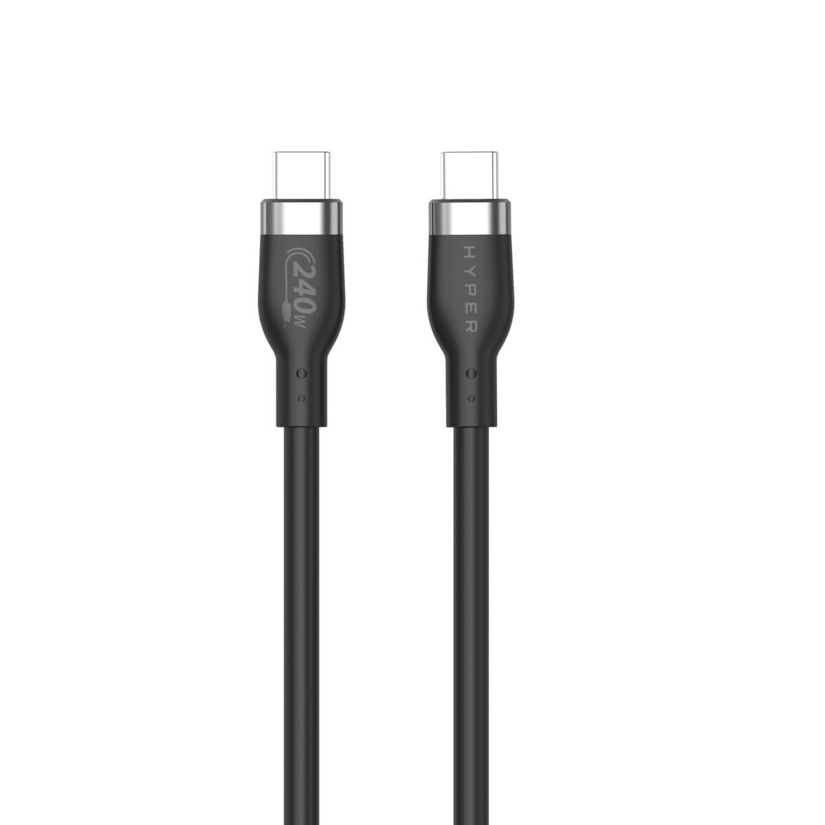 Cable USB-C a USB-C de silicona Hyper® HyperJuice 240W (6ft/2m) - Negro